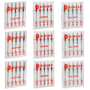 Singer Assorted Heavy Duty Sewing Machine Needles for Denim & Leather ...