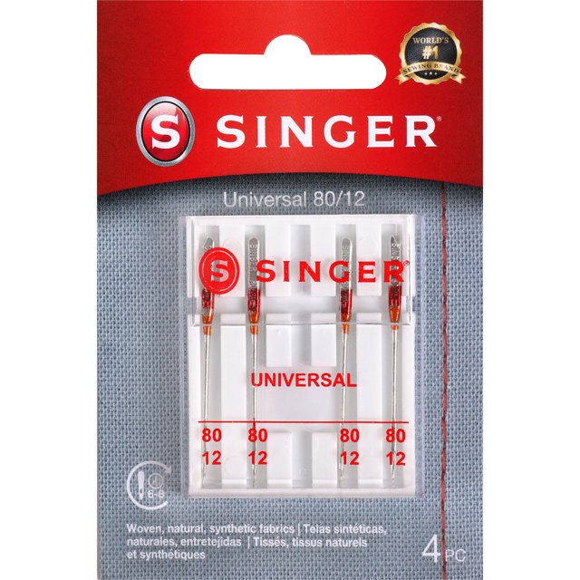 SINGER Universal Regular Point Sewing Machine Needles, Size 80/12 - 4 Count - Walmart.com