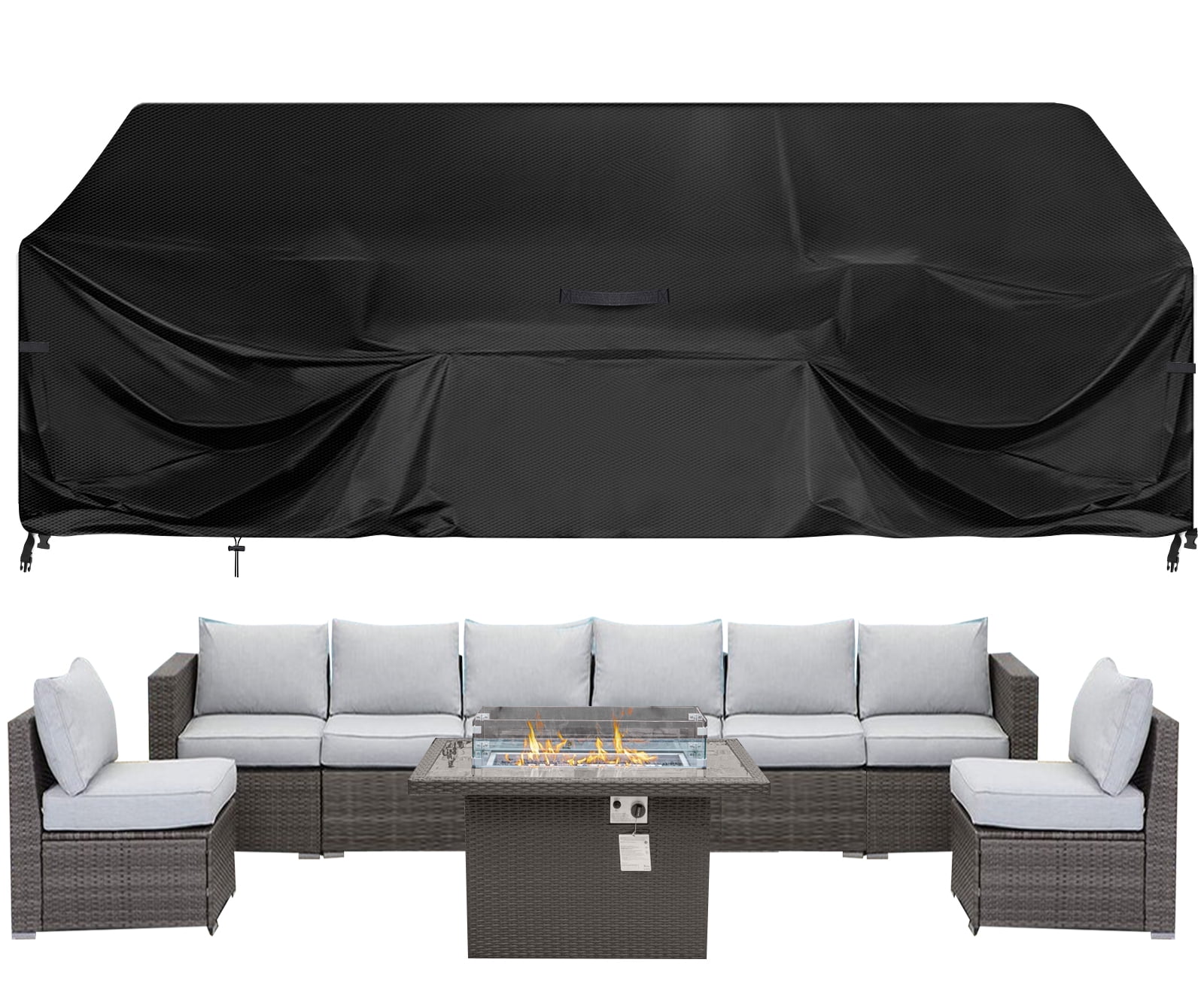 SINGES Outdoor Patio Covers, 600D Fabric, Anti UV, Windproof, 110''x80 ...