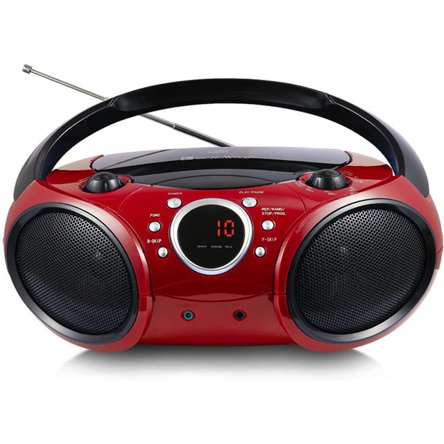 SINGING WOOD 030B Portable CD Player Boombox with Bluetooth for Home AM ...