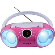 onn Portable FM Boombox with LED Lighting - Walmart.com