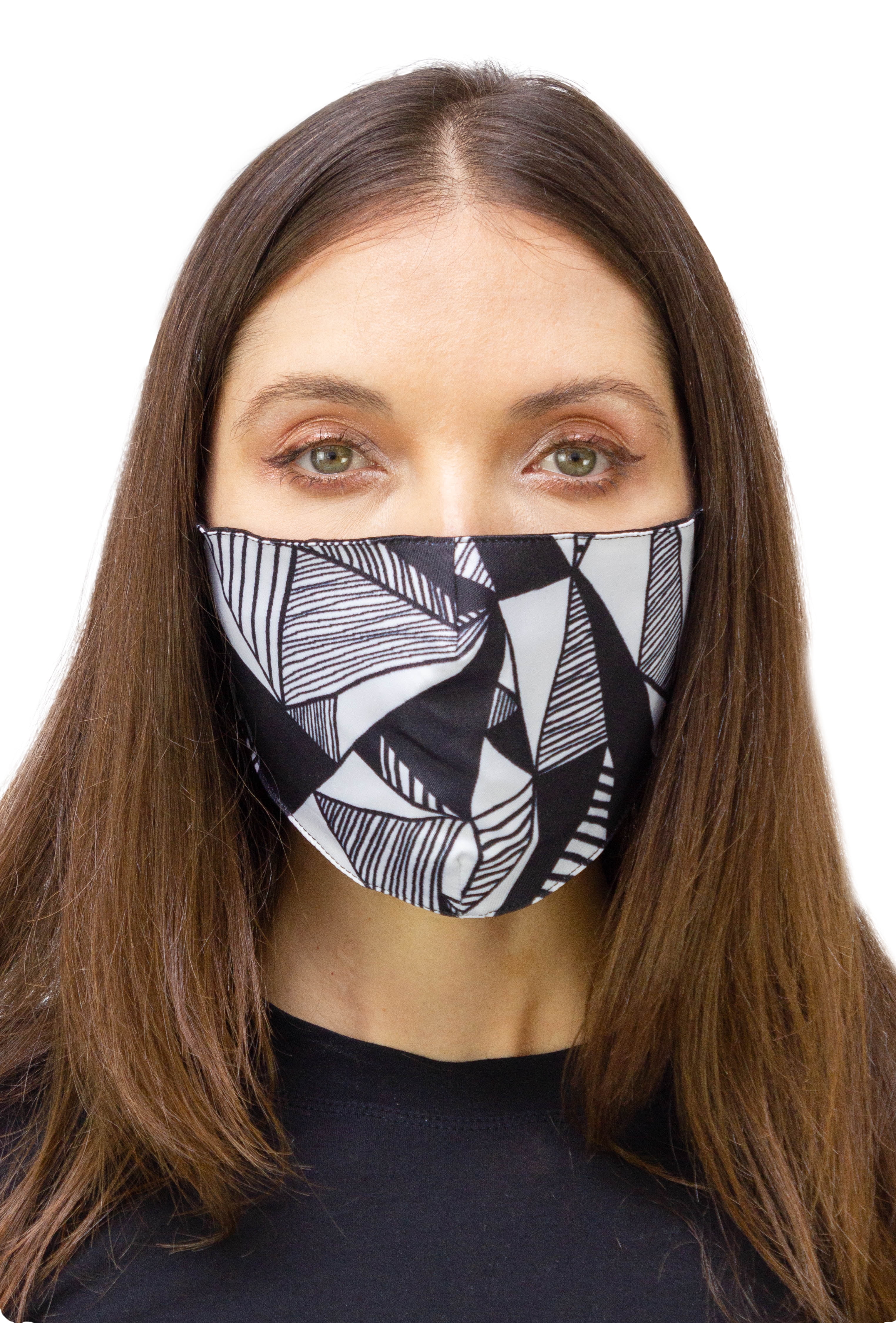 GEOMETRIC Face Mask Covering - Straps & Filter Pocket - Walmart.com