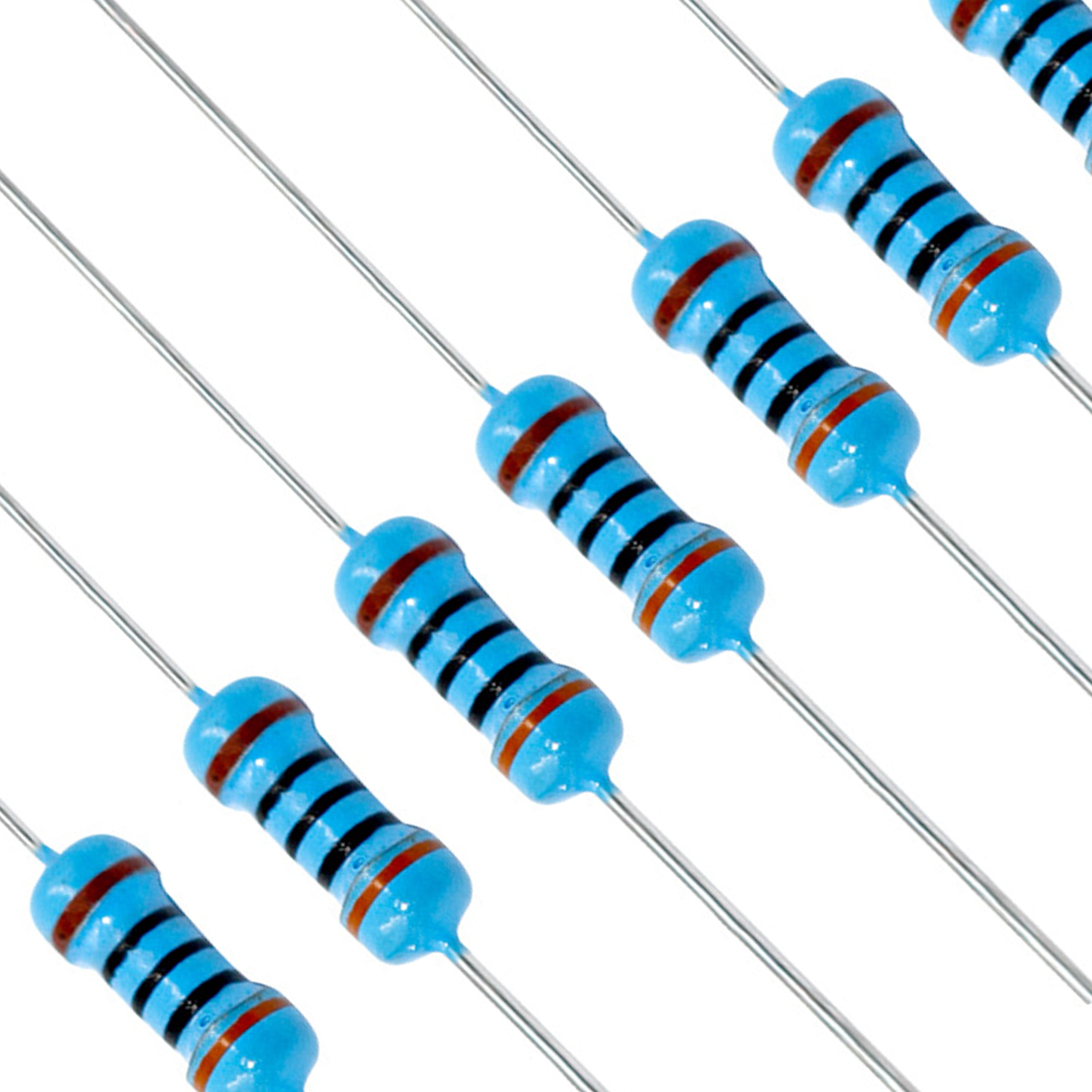 SINKITA 100PCS 10K Ohm Copper Pin Metal Film Fixed Resistor 1/4W 0.25W ±1% Tolerance ±50ppm ...