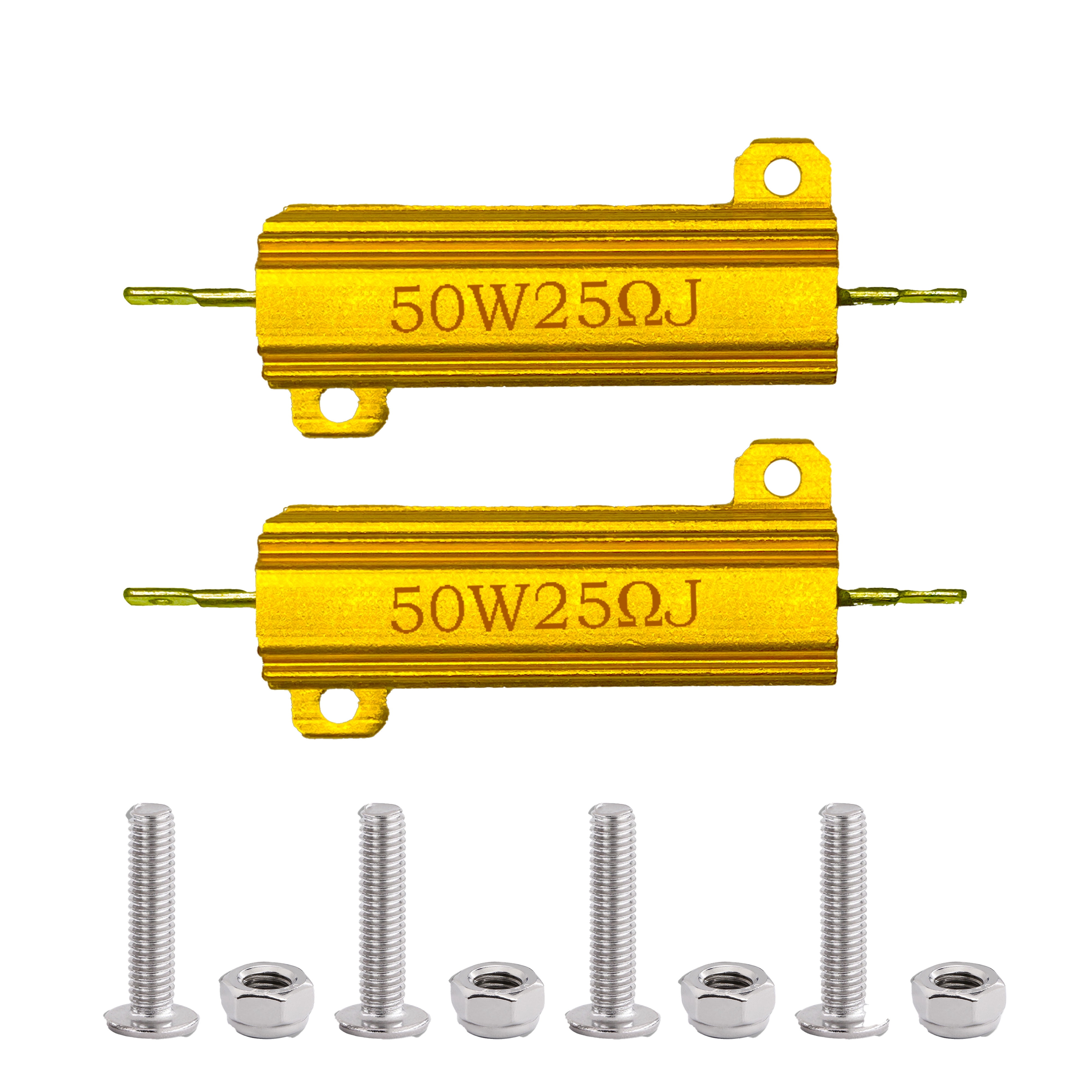 SINKITA 2PCS 50W 25 Ohm Aluminum Case Wirewound Screw Tap Chassis ...