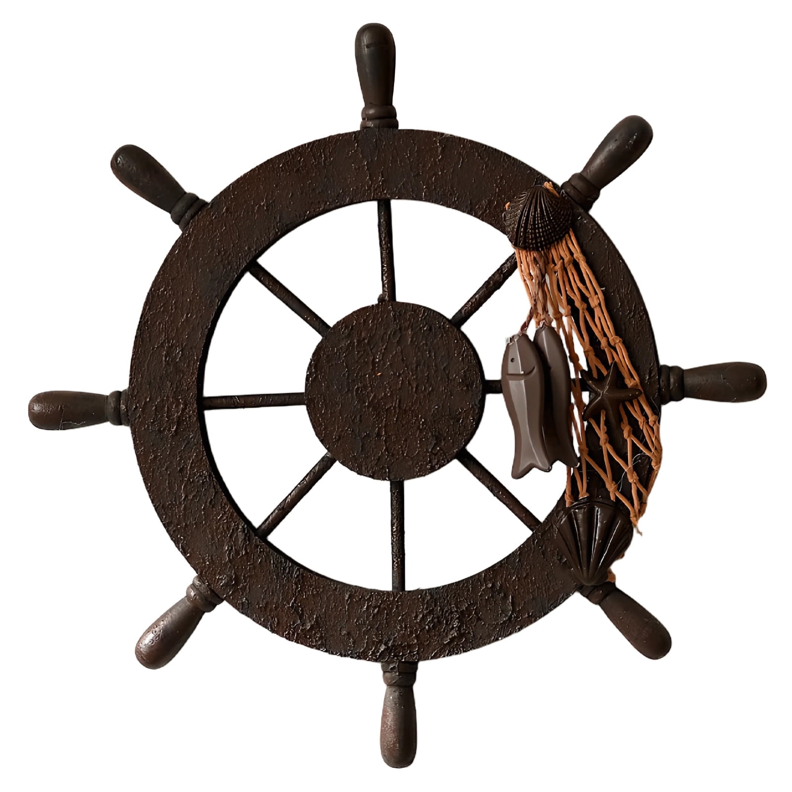 SINKOO 11" Nautical Beach Wooden Wheel Retro Style Boat Ship Steering ...