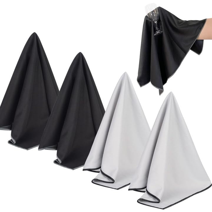 SINLAND Microfiber Glass Polishing Cloths Large Size Thick Lintless ...