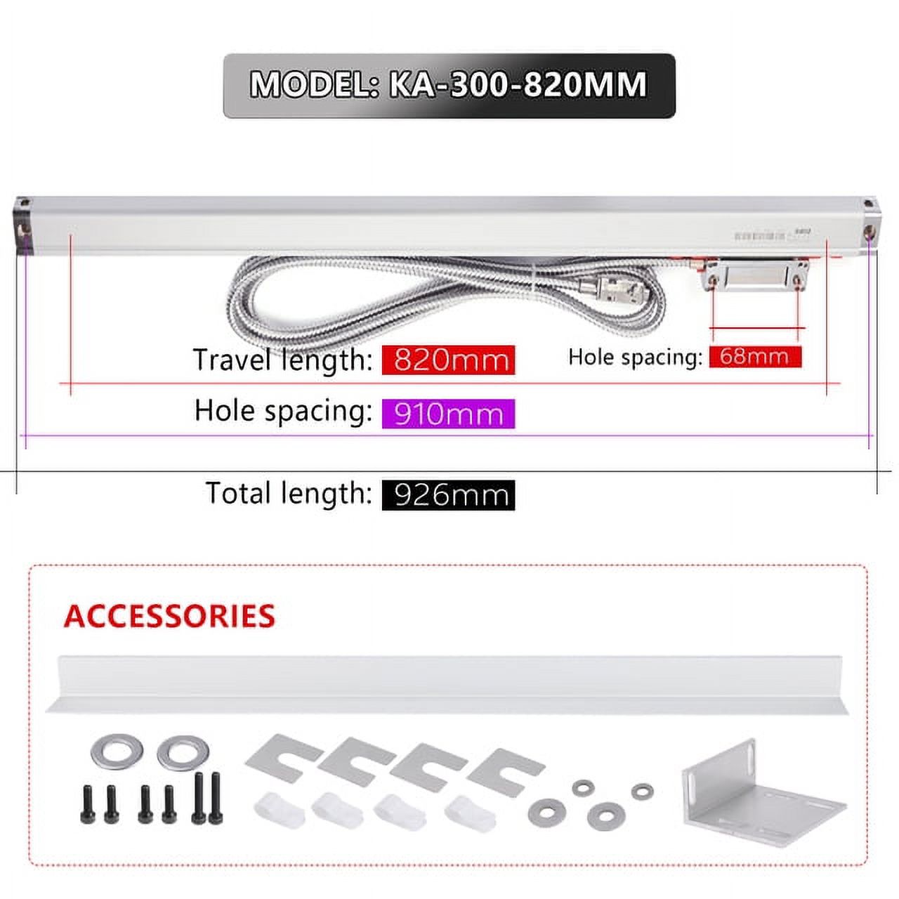 SINO KA300 Linear Scale KA300-820mm / 32.28" Travel Resolution 0.0002 ...