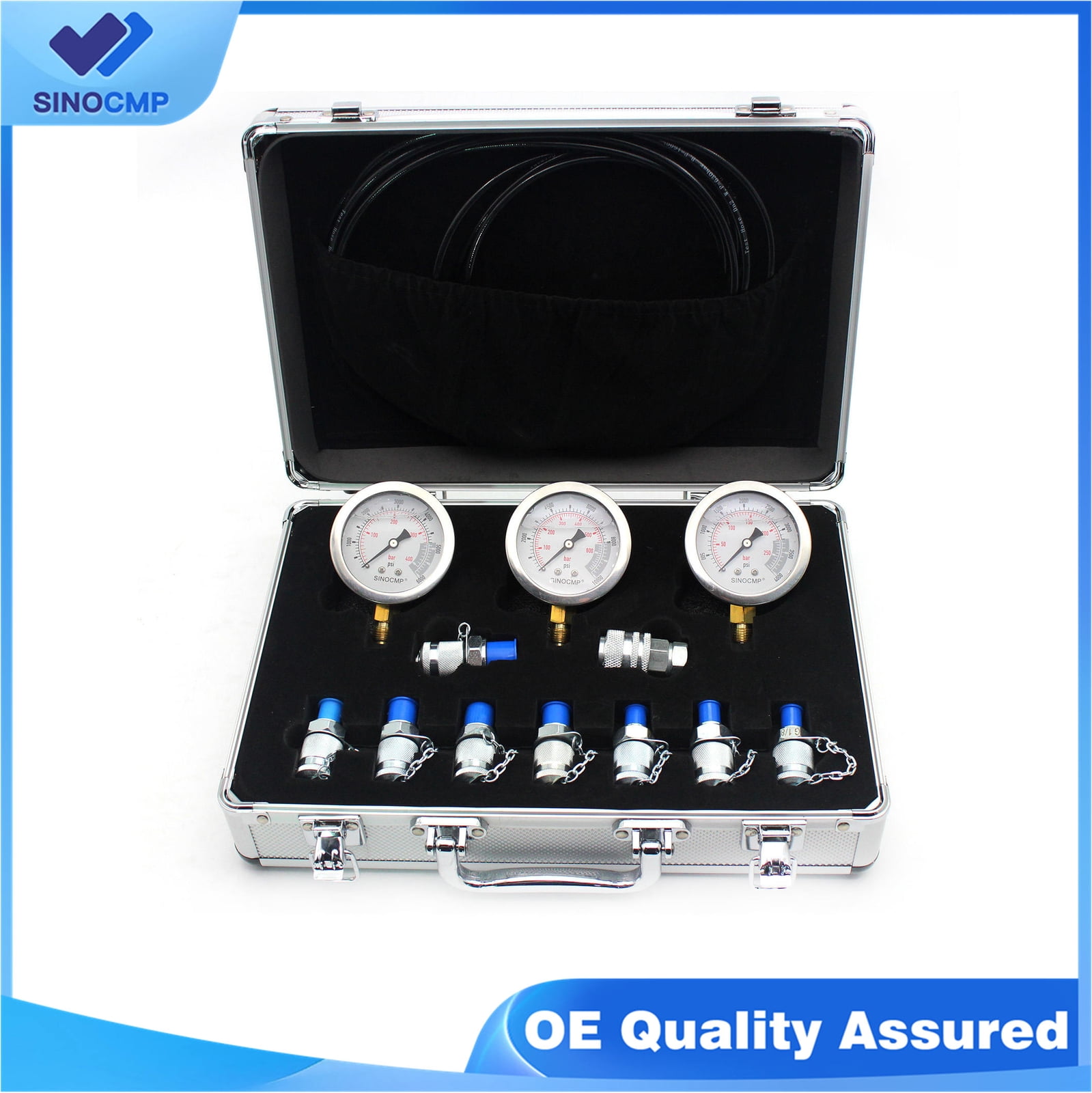 SINOCMP 3 Gauge Common Hydraulic Pressure Test Tool Hydraulic Pressure ...