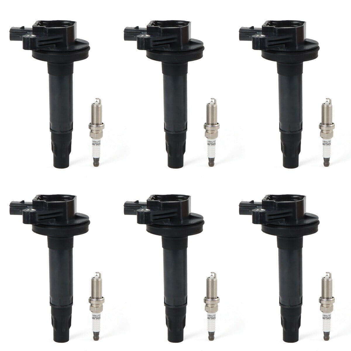 SINOCMP 6PCS UF553 Ignition Coils & 5019 Iridium Spark Plugs Compatible with Ford Flex Taurus ...