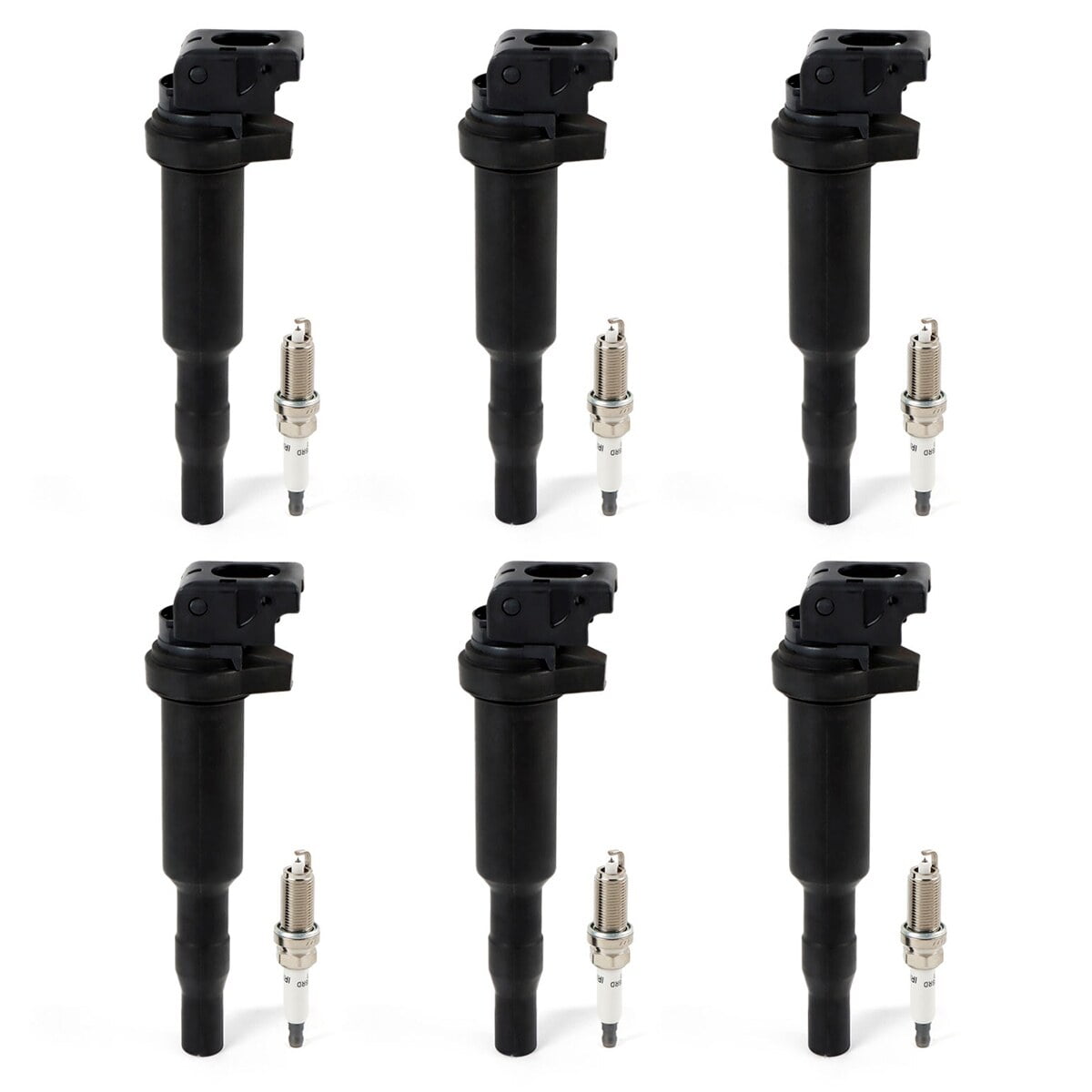 SINOCMP 6PCS UF592 Ignition Coils& Iridium Spark Plugs for BMW 128i ...