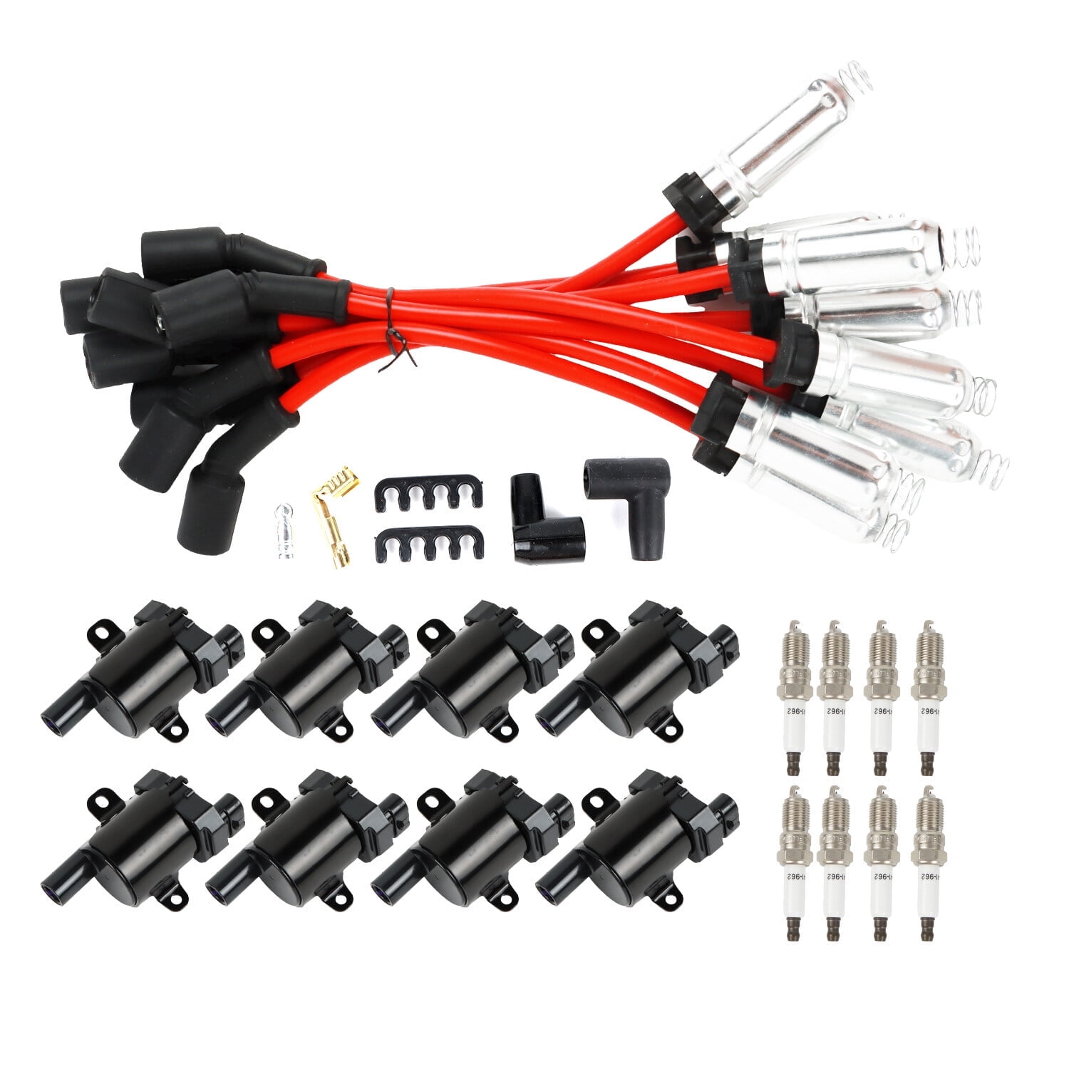 SINOCMP 8PCS D585 Round Heavy Duty Ignition Coils Pack & Iridium Spark Plugs & 748UU Spark Plug ...