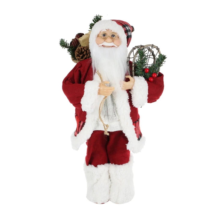 SINT 18 Inch Christmas Standing Santa Claus Doll Statue Figurine ...