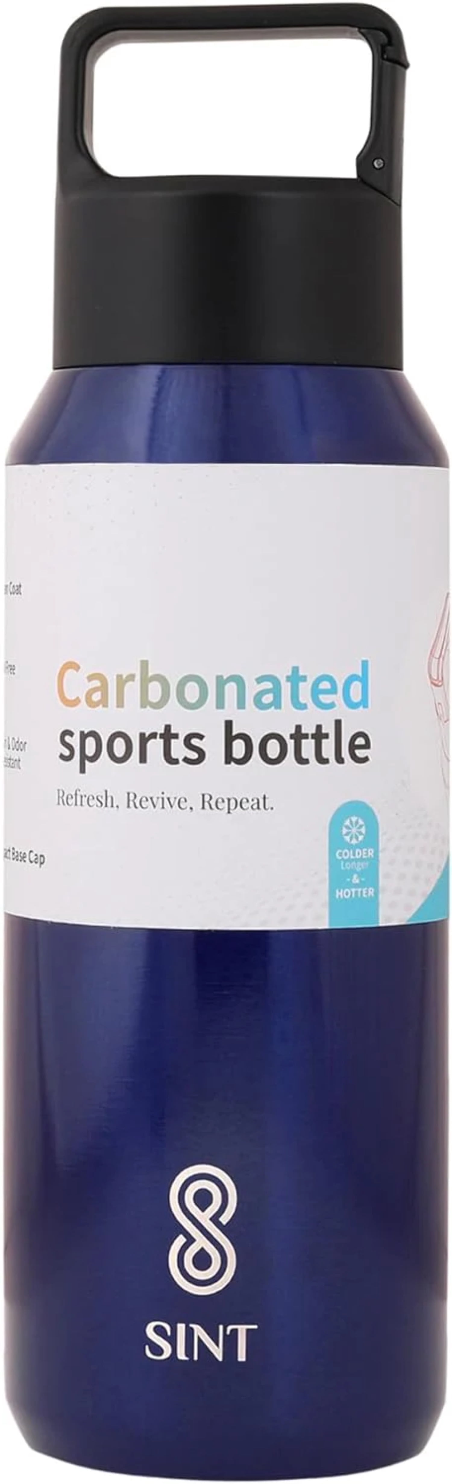 SINT Carbonated Sports Bottle - 20 Oz, Leak Proof - Stainless Steel ...