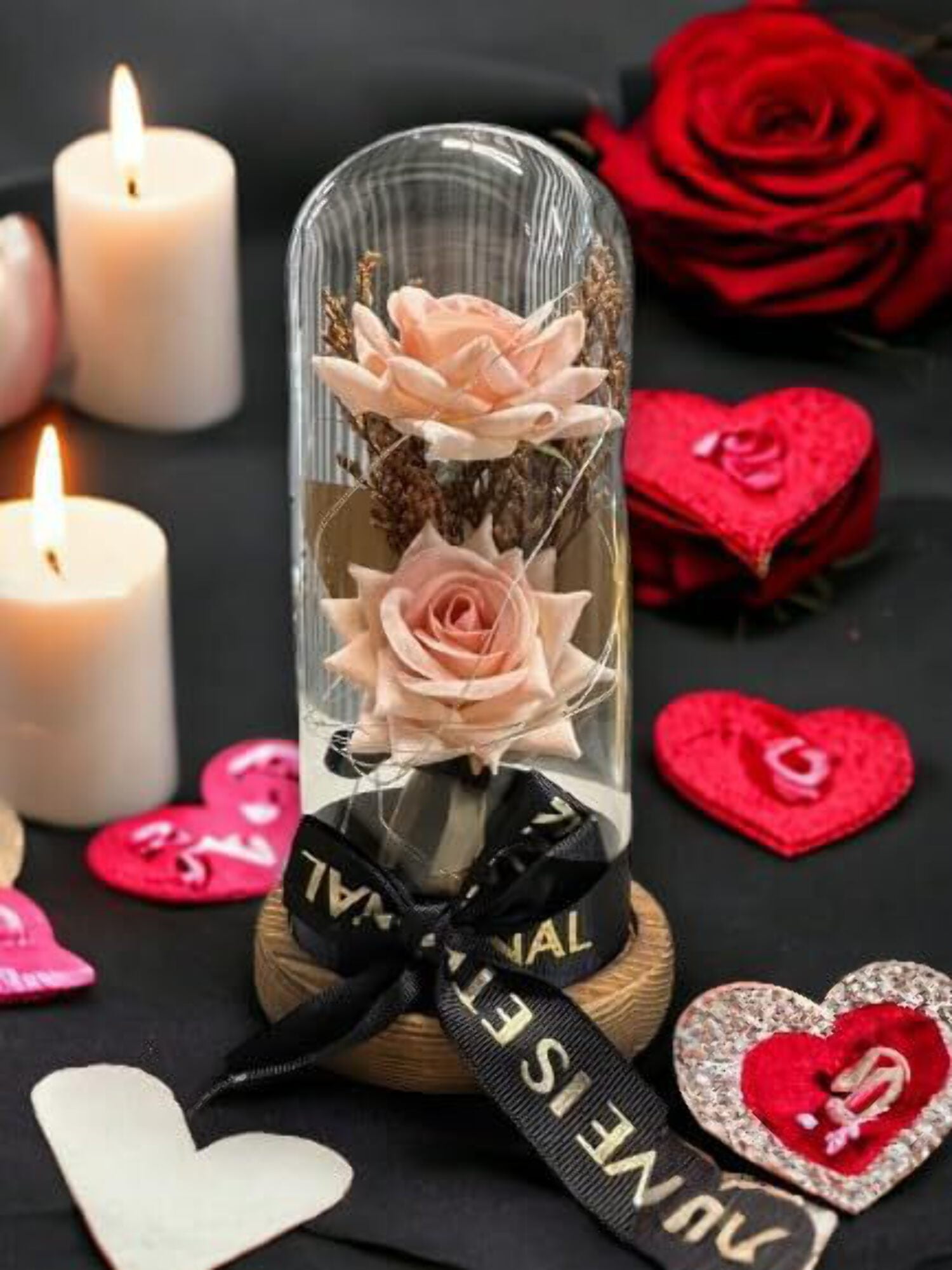 SINT Preserved Rose Gifts for Women, Forever Real Rose in Glass Dome ...