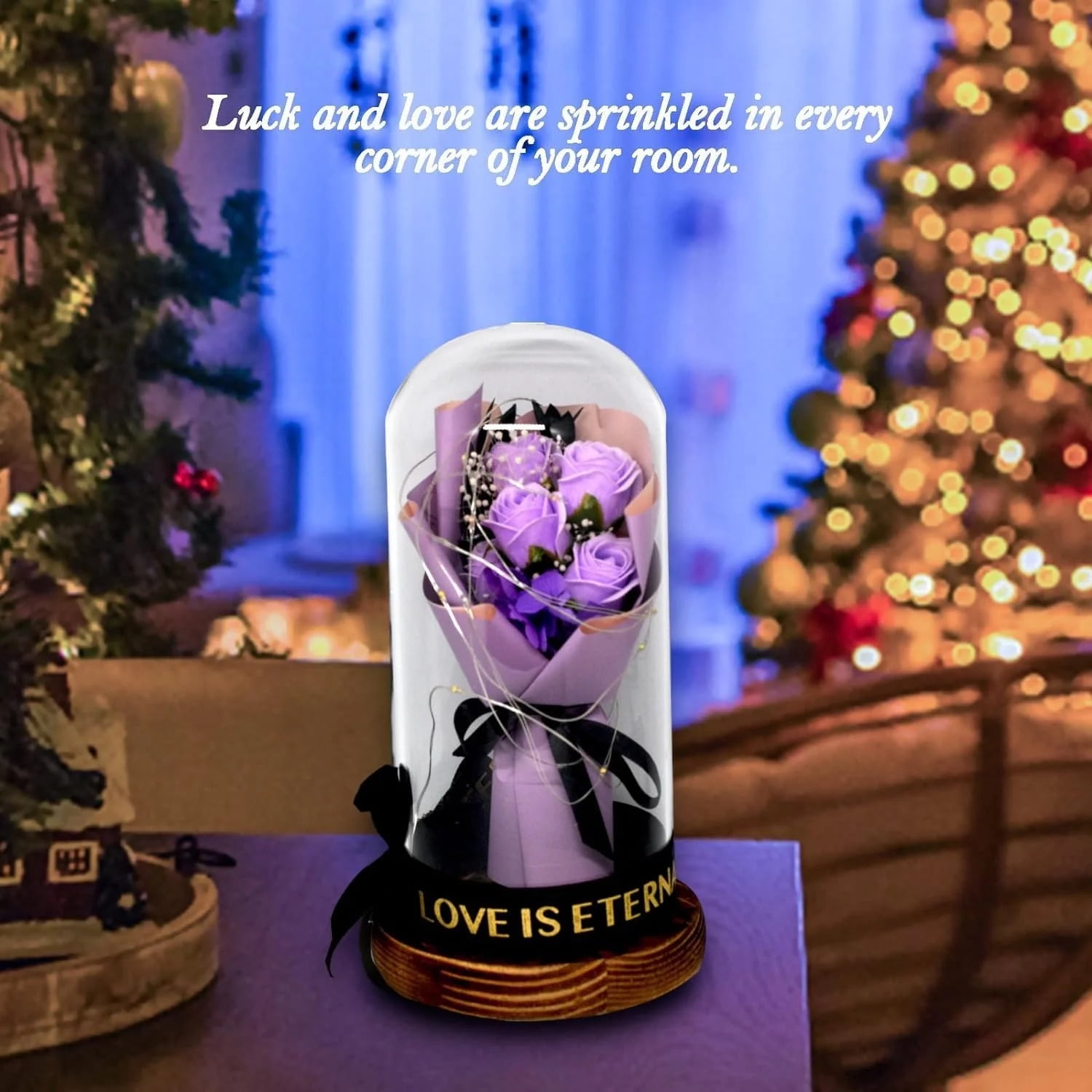 SINT Preserved Rose Gifts for Women, Forever Rose in Glass Dome ...