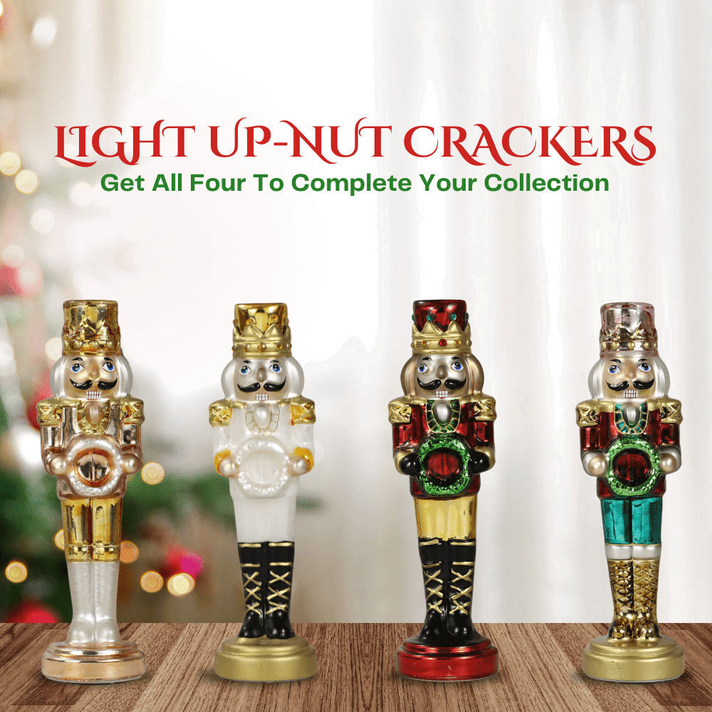 SINT Lightup Nutcrackers Figurine Ornaments, Red Color Glass, for ...