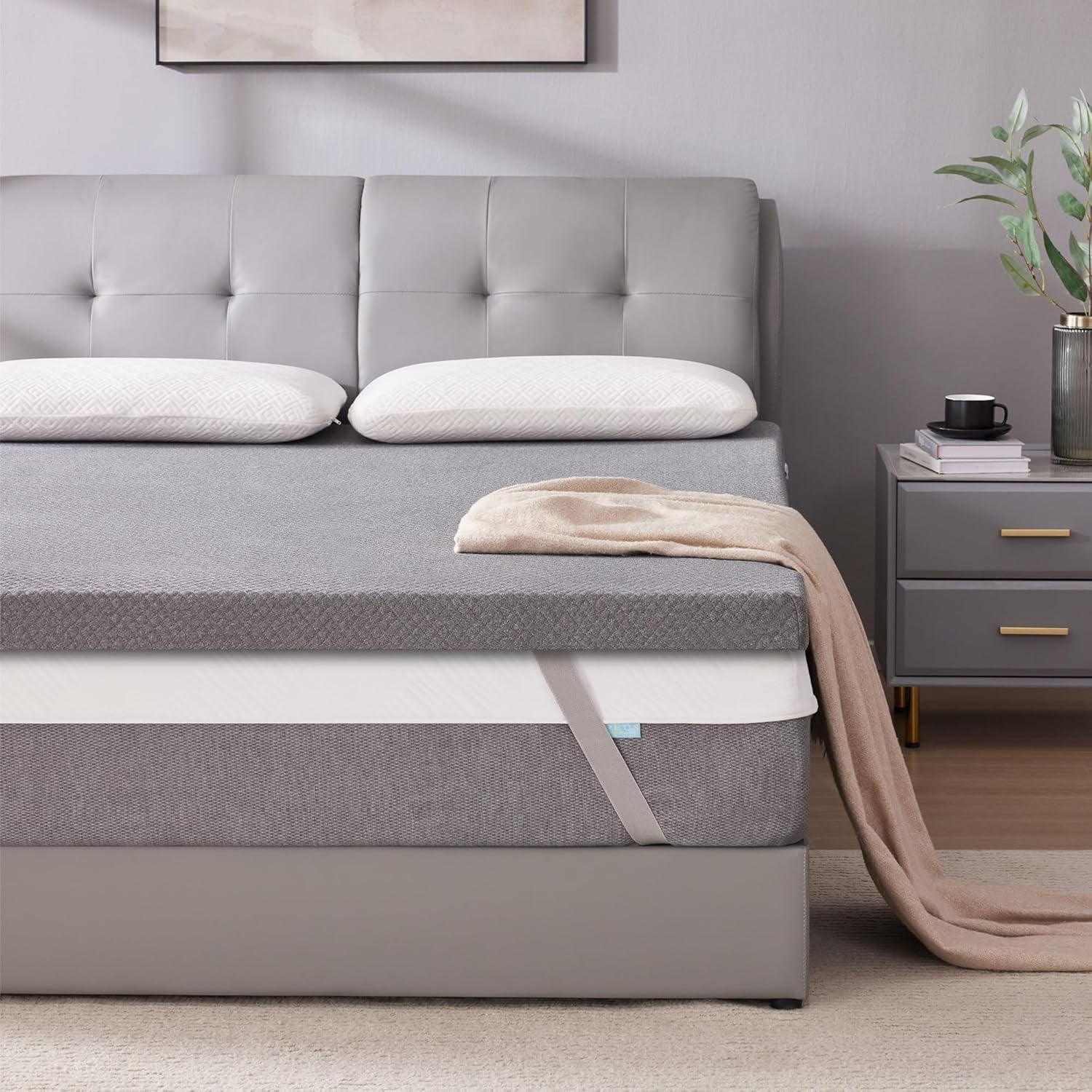 SINWEEK 3 Inch Gel Memory Foam Mattress Topper Full Size, Pad for Back ...