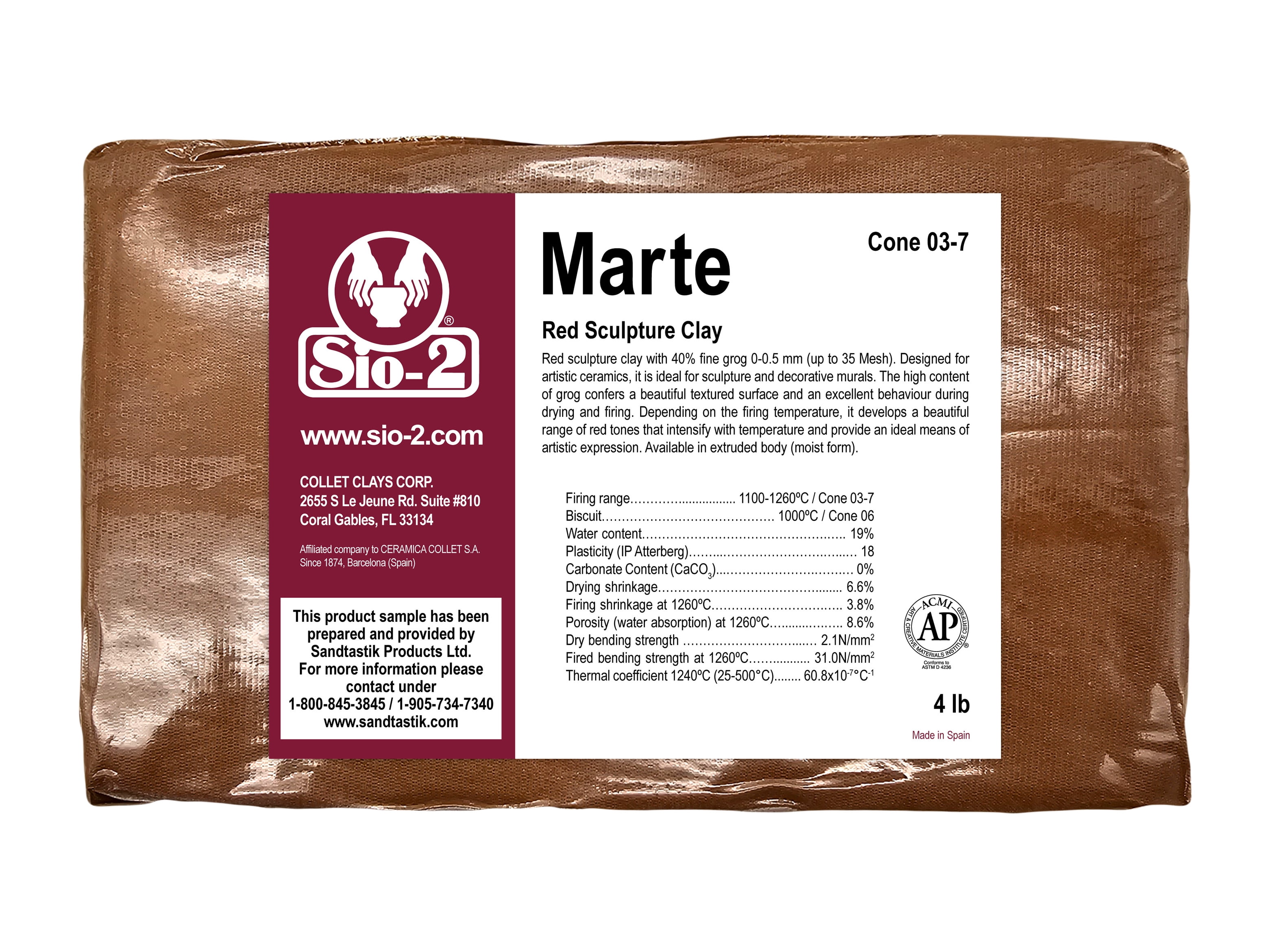 SIO-2 Marte Red Sculpture Ceramic Pottery Clay - 4 lb - Walmart.com