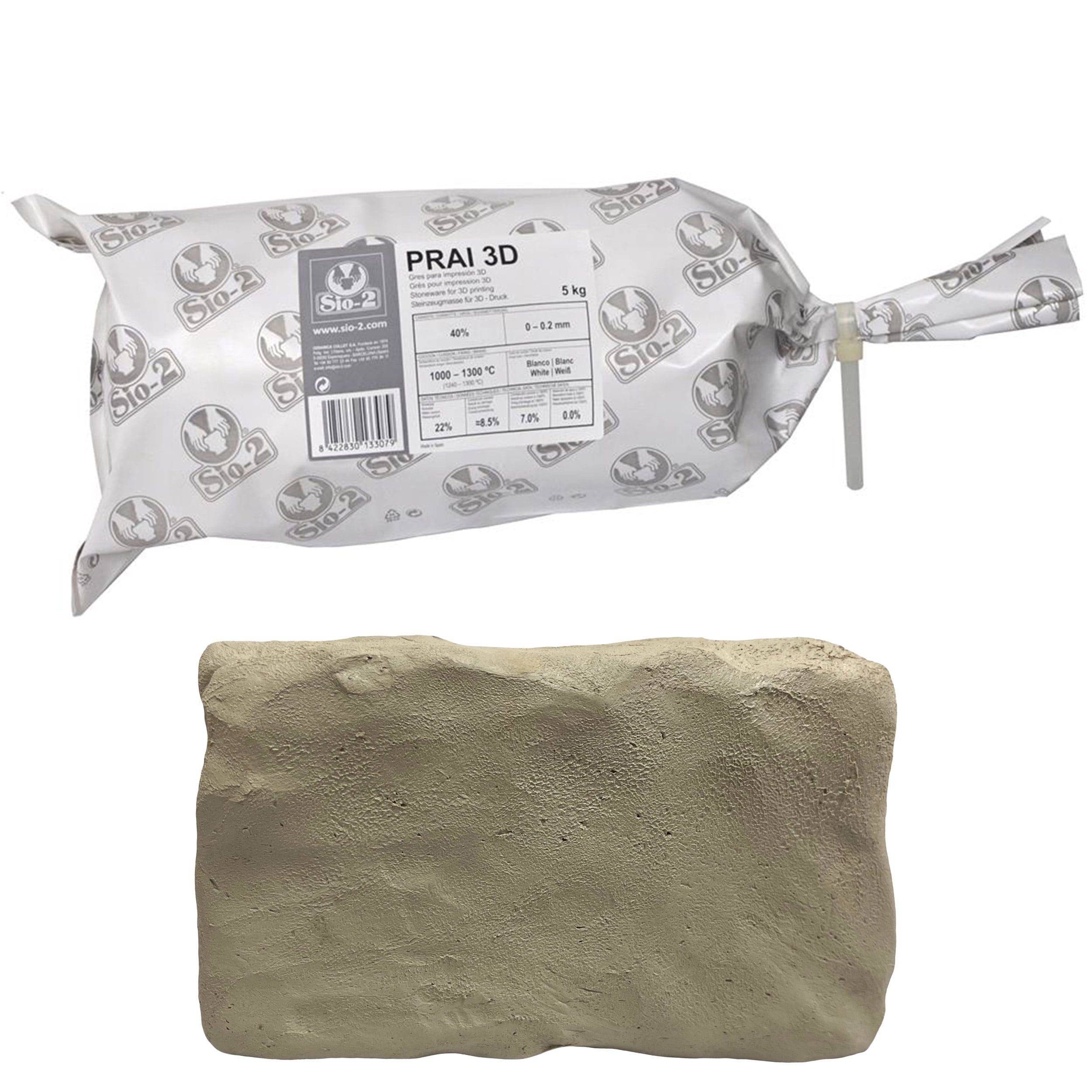 SIO-2 PRAI3D White Stoneware Ceramic 3D Pottery Clay - 11 lbs - Walmart.com