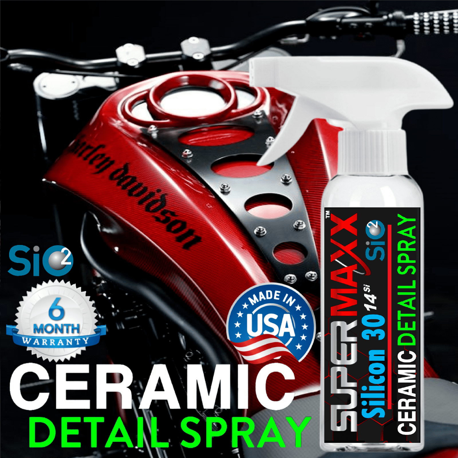 SIO2 MOTORCYCLE SPRAY WAX CERAMIC COATING SILICON 30 14si HIGH GLOSS ...