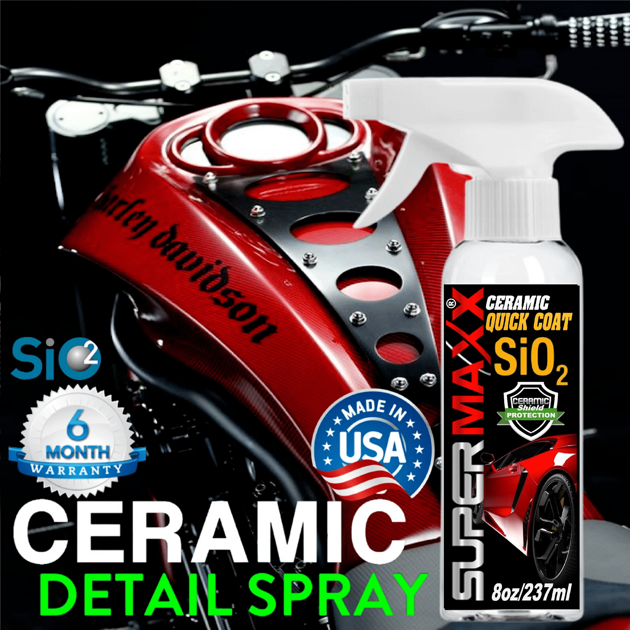 SIO2 MOTORCYCLE SPRAY WAX CERAMIC COATING SILICON 30 14si HIGH GLOSS ...