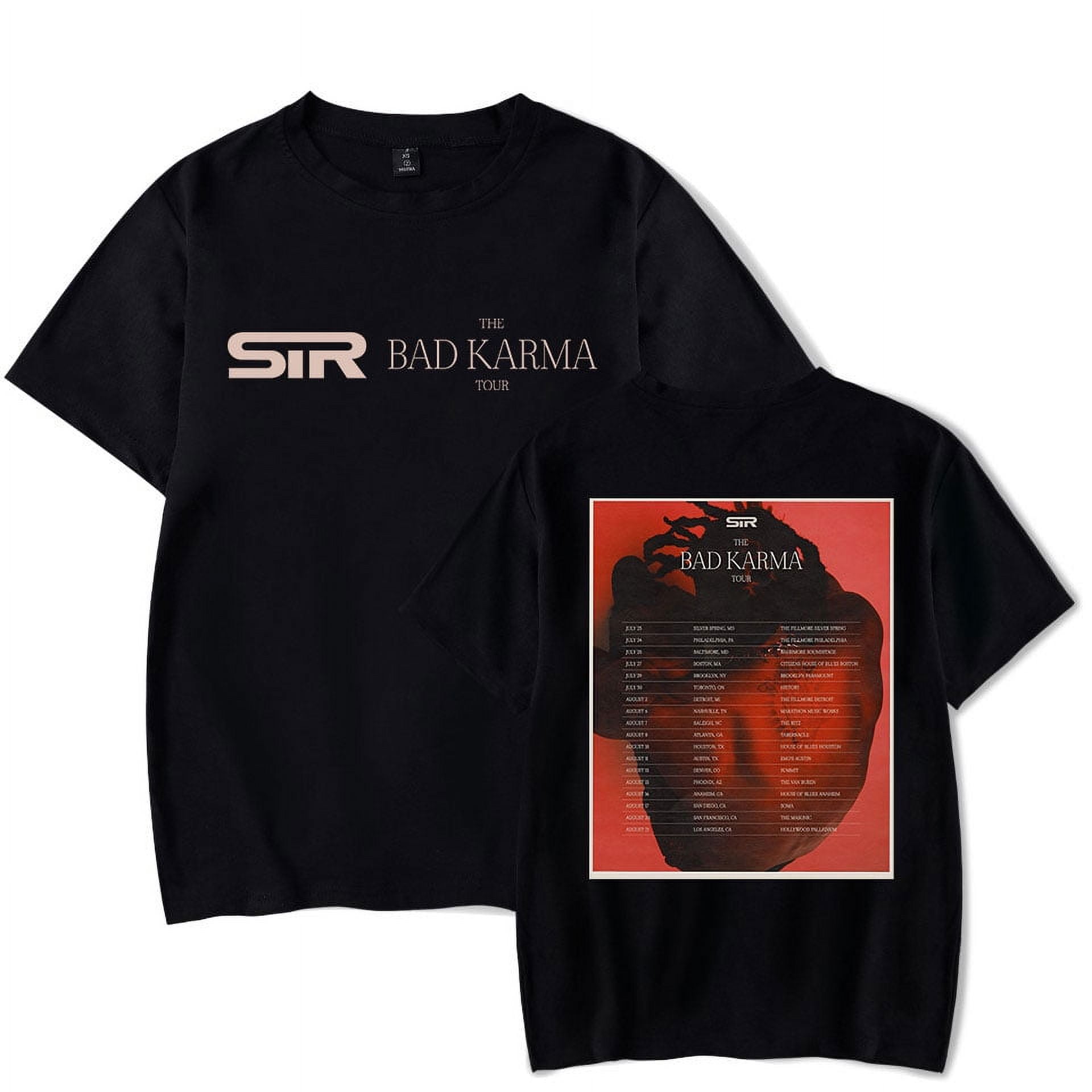 SIR The Bad Karma Tour 2024 T-Shirt Women Men Rapper Fashion Short ...