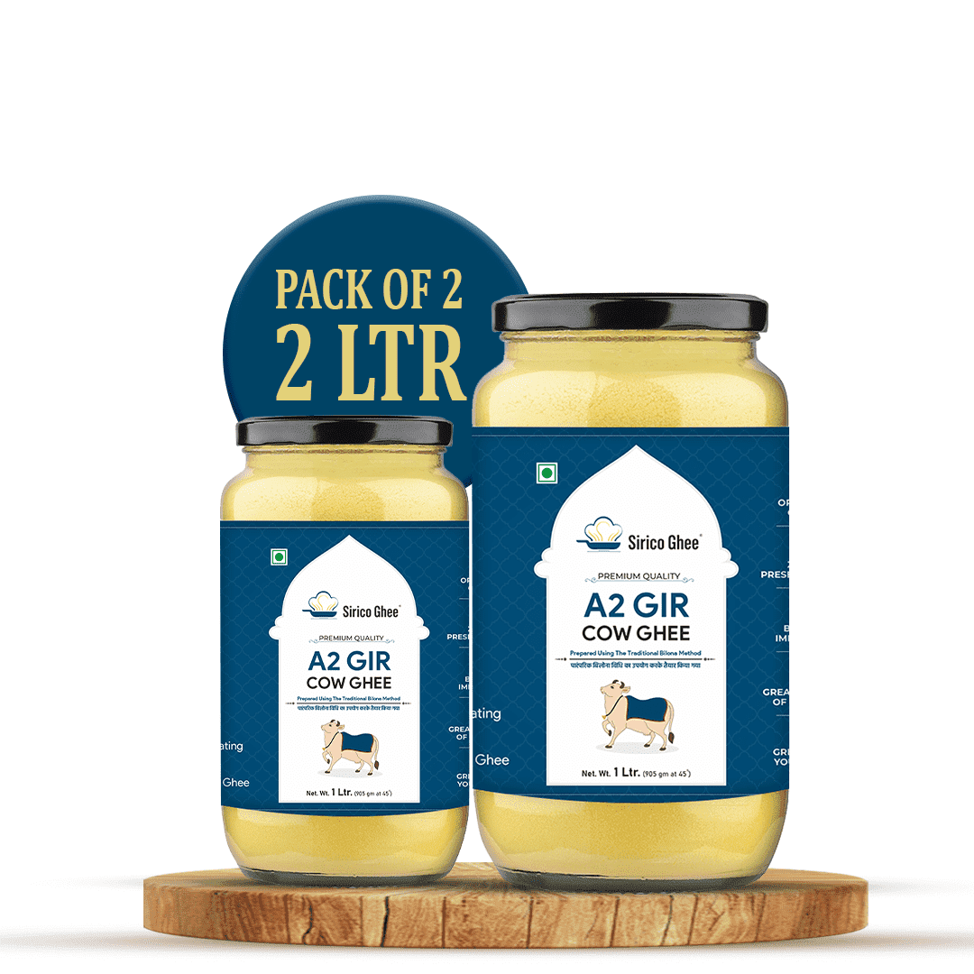 Sirico A2 Gir Cow Ghee 1 Liter (Pack Of 2) Glass Jar, Natural from ...