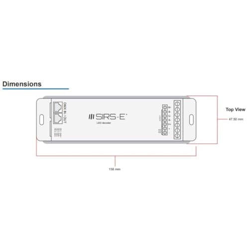 SIRS-E DMX-CON4-C2 LED Decoder 4 Channel RGBW Controller, 12-24V DC, 100W, UL Listed Class 2 ...