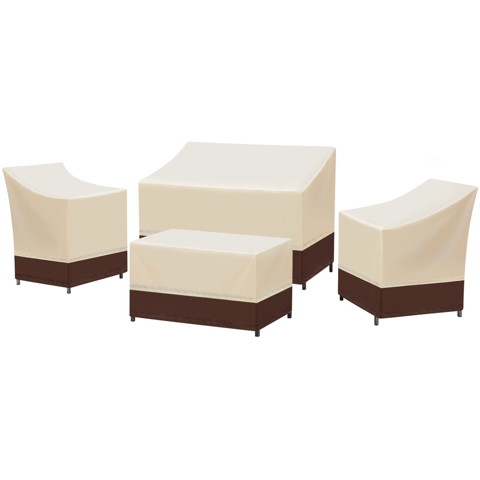 SIRUITON 4 Piece Weatherproof Patio Furniture Cover Set, Durable Fabric ...