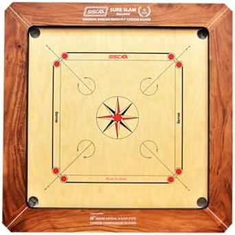 SISCAA Carrom Board Sure SLAM Indoor Board Game Approved by Carrom Federation of India ...