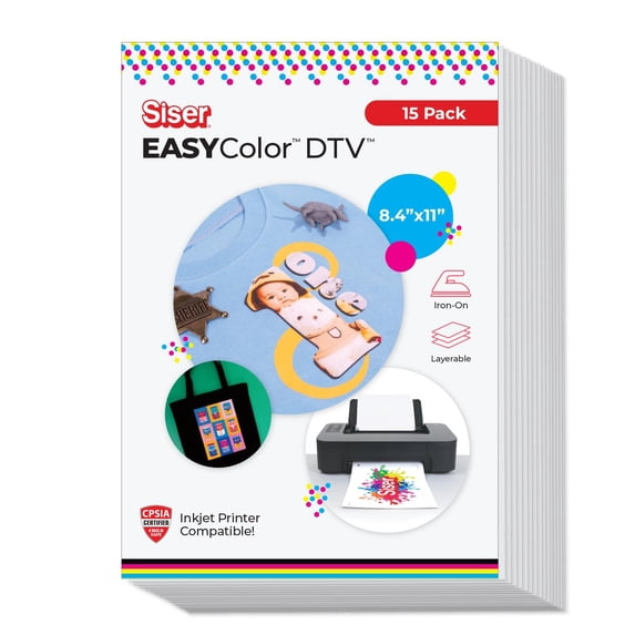 SISER EasyColor DTV 8.4'' x 11'' Sheets - Inkjet Printer Compatible ...