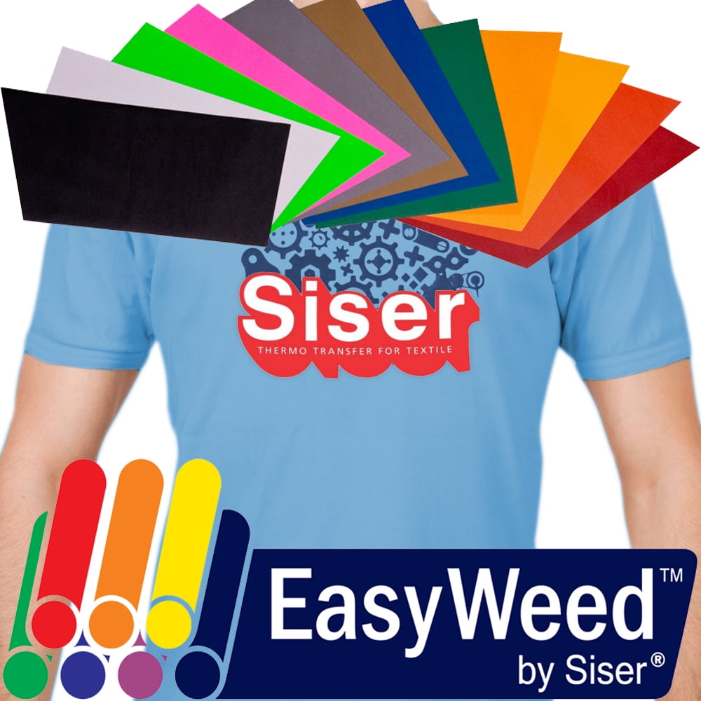 SISER EasyWeed Heat Transfer Vinyl HTV for T-Shirts 12" x 15" Sheets 12 ...