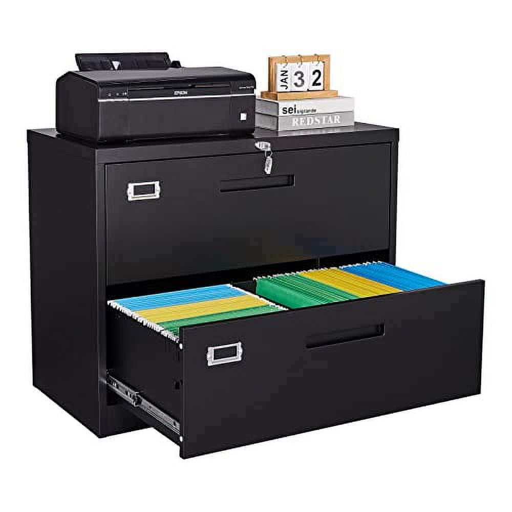 SISESOL 2 Right Drawers File Cabinet with Lock, Mobile Lateral Filing ...