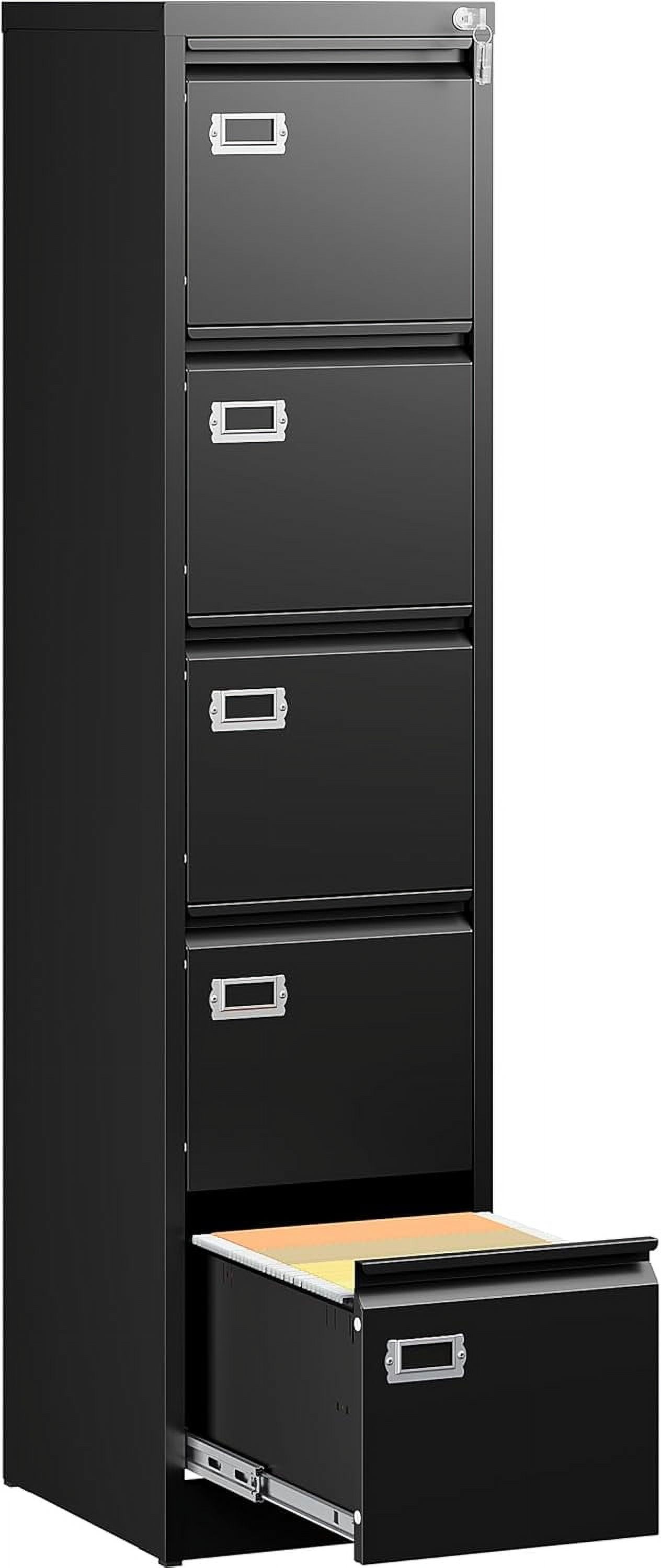 SISESOL 5 Drawer File Cabinet with Lock,15 inch Narrow Vertical File ...