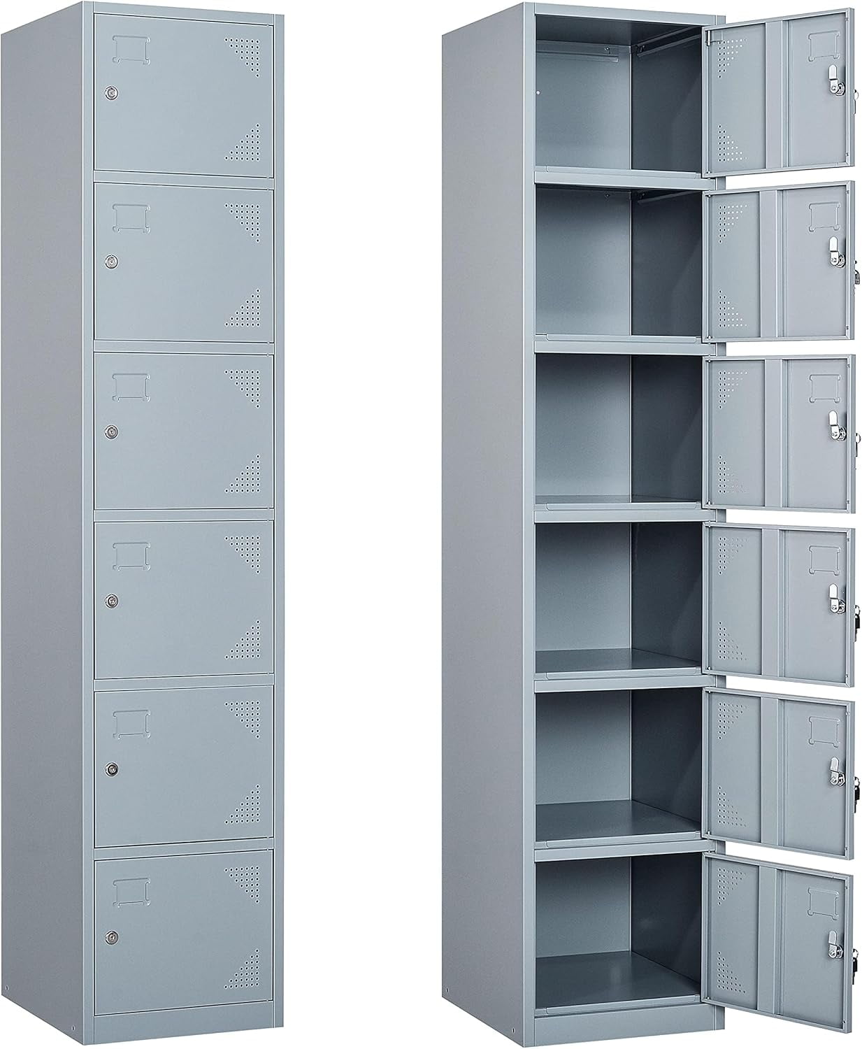 SISESOL Metal Locker Storage Cabinet with Doors and Shelves Metal ...