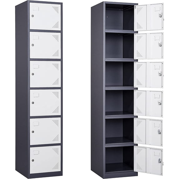 SISESOL Metal Locker Storage Cabinet with Doors and Shelves Metal ...