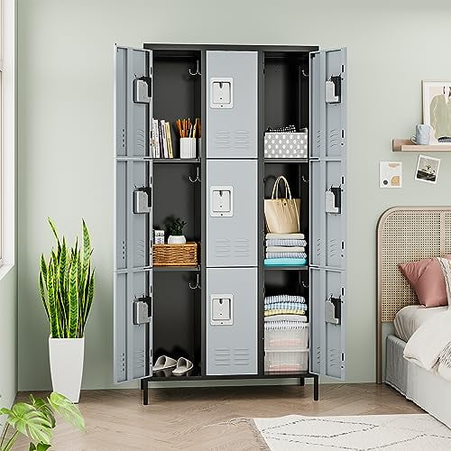 SISESOL Metal Lockers for Employees,Lockable Storage Locker with Shelf ...