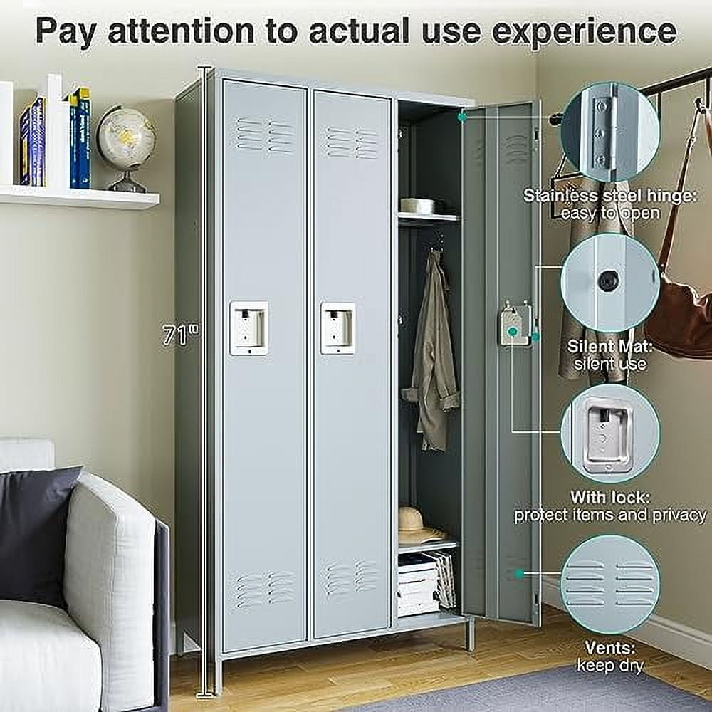 SISESOL Metal Lockers Employees Steel Locker Large School Locker Metal ...