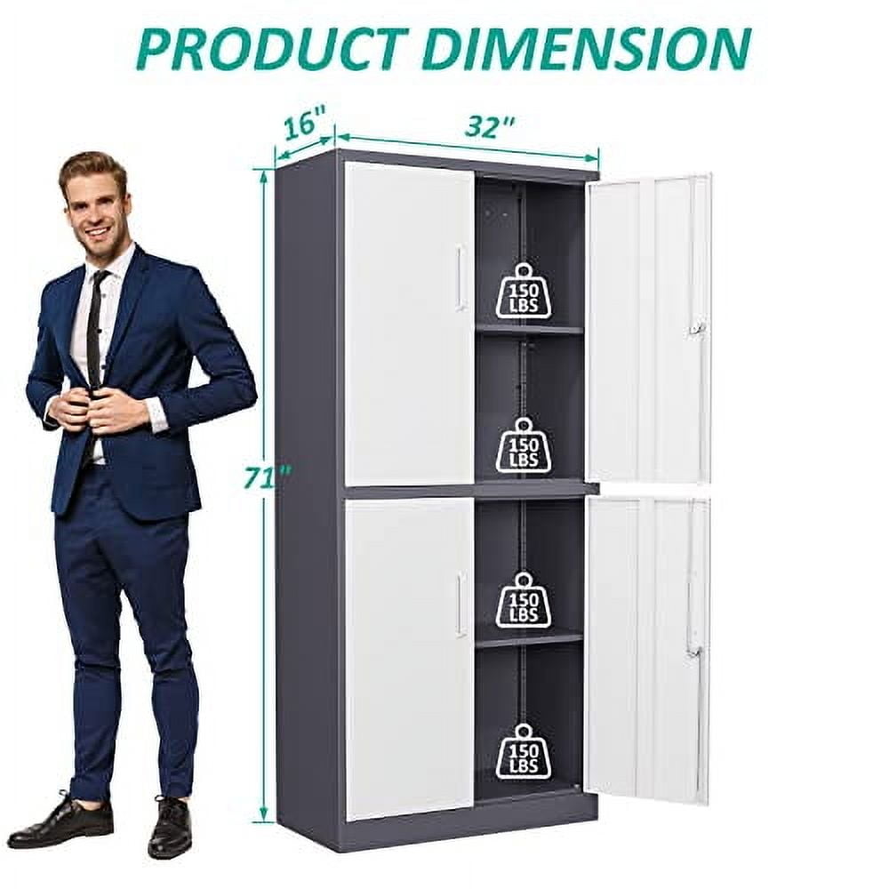 SISESOL Metal Storage Cabinet - 71 Inch Tall Large Steel Utility Locker ...