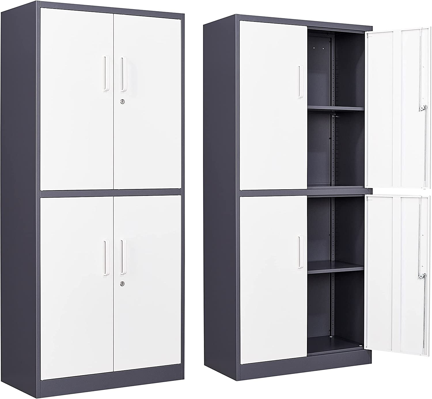 SISESOL Metal Storage Cabinet - 71 Inch Tall Large Steel Utility Locker ...