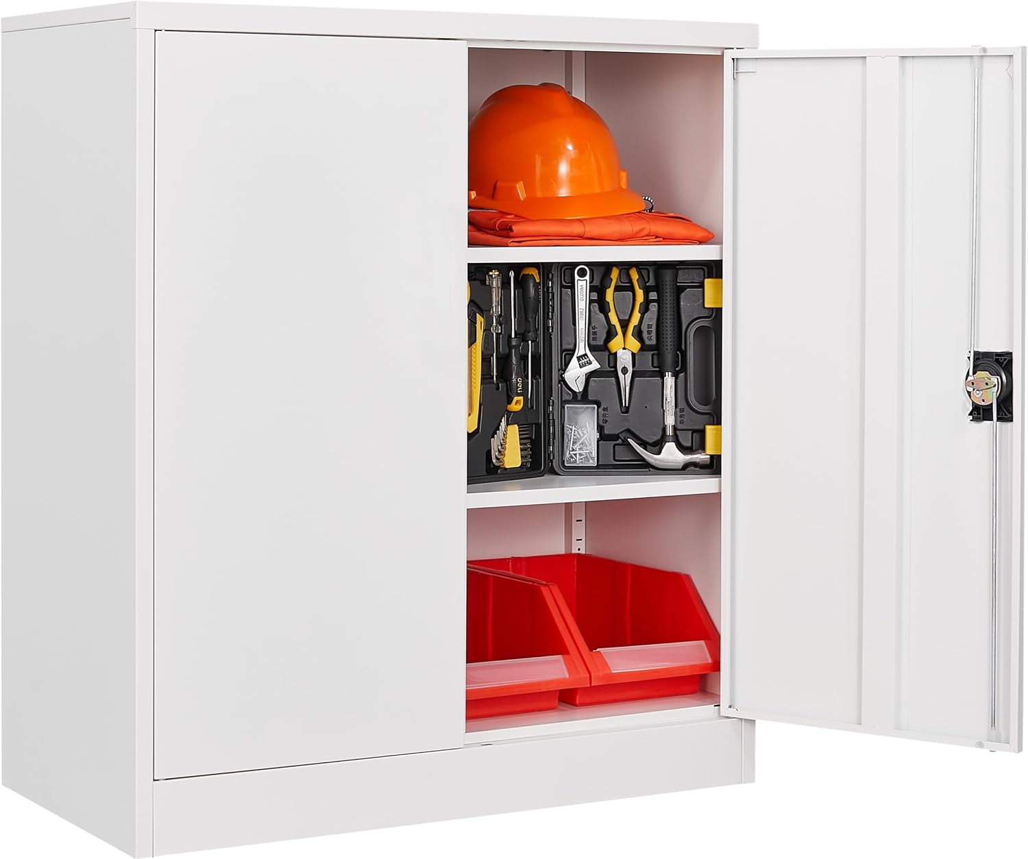 SISESOL Small Metal Cabinet with Shelves,36 inch Garage Storage Cabinet ...