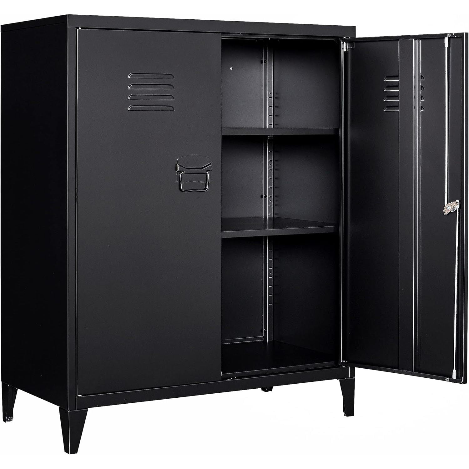 SISESOL Storage Cabinet with Doors and Shelves,40" Metal Storage ...