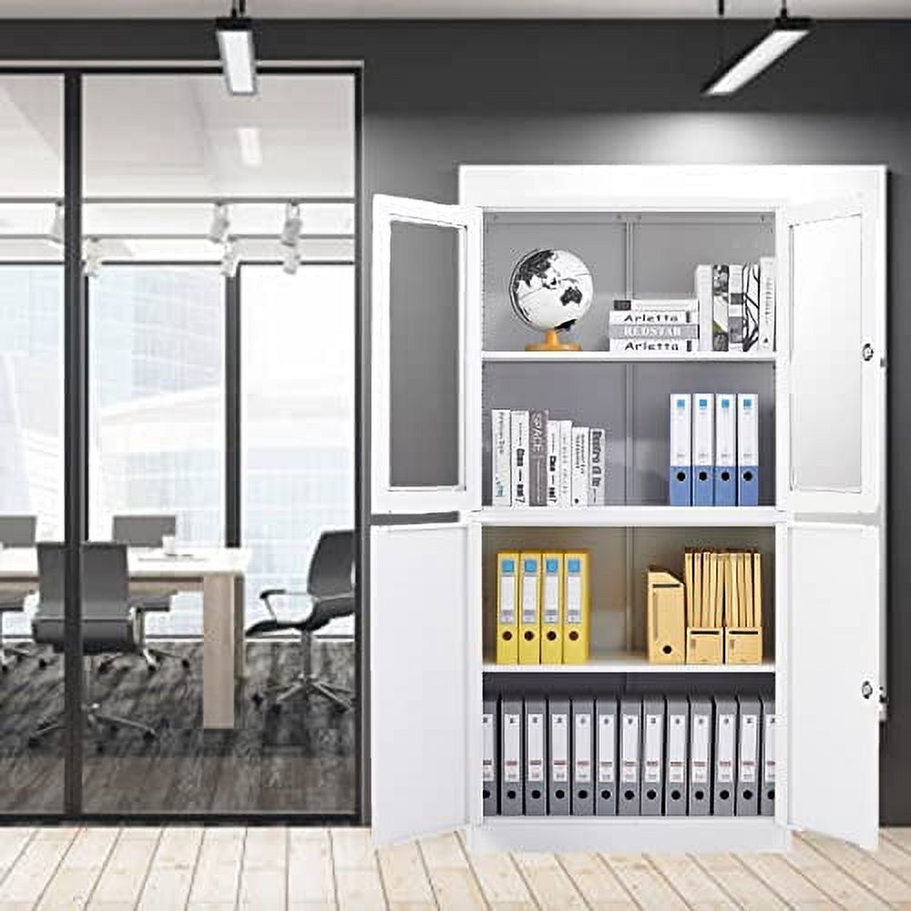 SISESOL Storage Cabinet with Doors and Shelves,Display Cabinet with ...