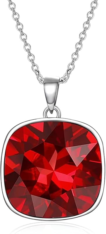 SISGEM Cushion Cut Square Crystal Necklace Embellished with Crystals ...