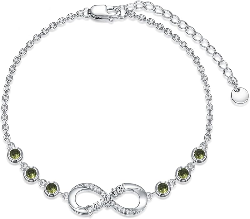 SISGEM Daughter Bracelet 925 Sterling Silver Infinity Daughter Link ...