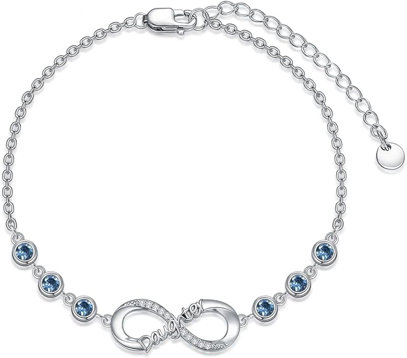 SISGEM Daughter Bracelet 925 Sterling Silver Infinity Daughter Link ...