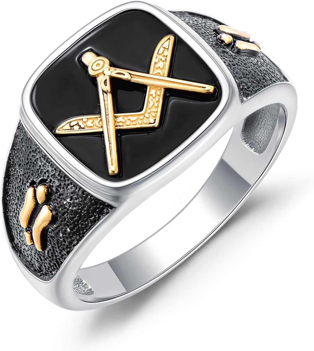 SISGEM Masonic Ring for Men Size 9/10/11 In 925 Sterling Silver Two ...