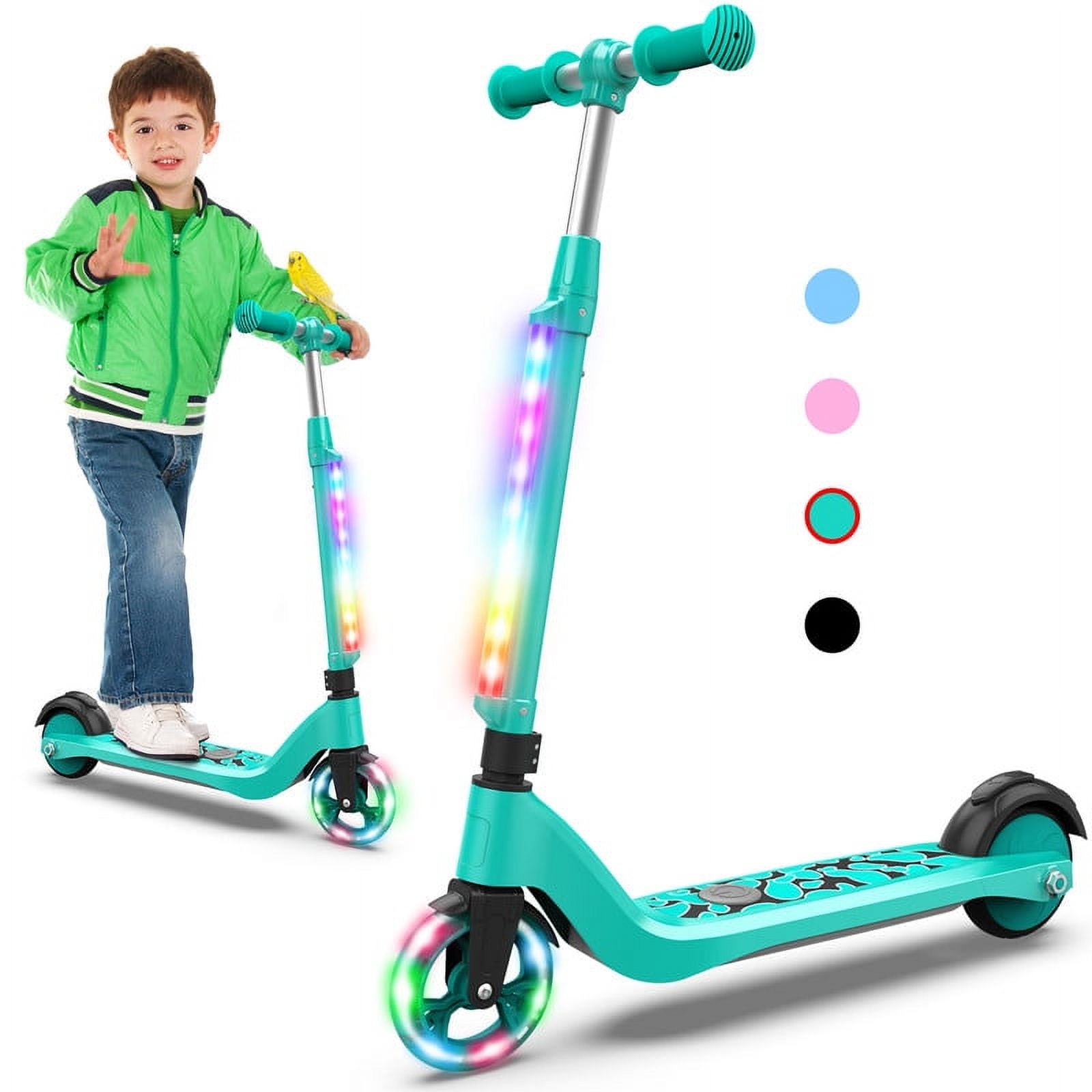 SISIGAD 5.3" Electric Scooter for Kids Ages 6-12, 80W Kids Kick Scooter with LED Light-up Deck ...