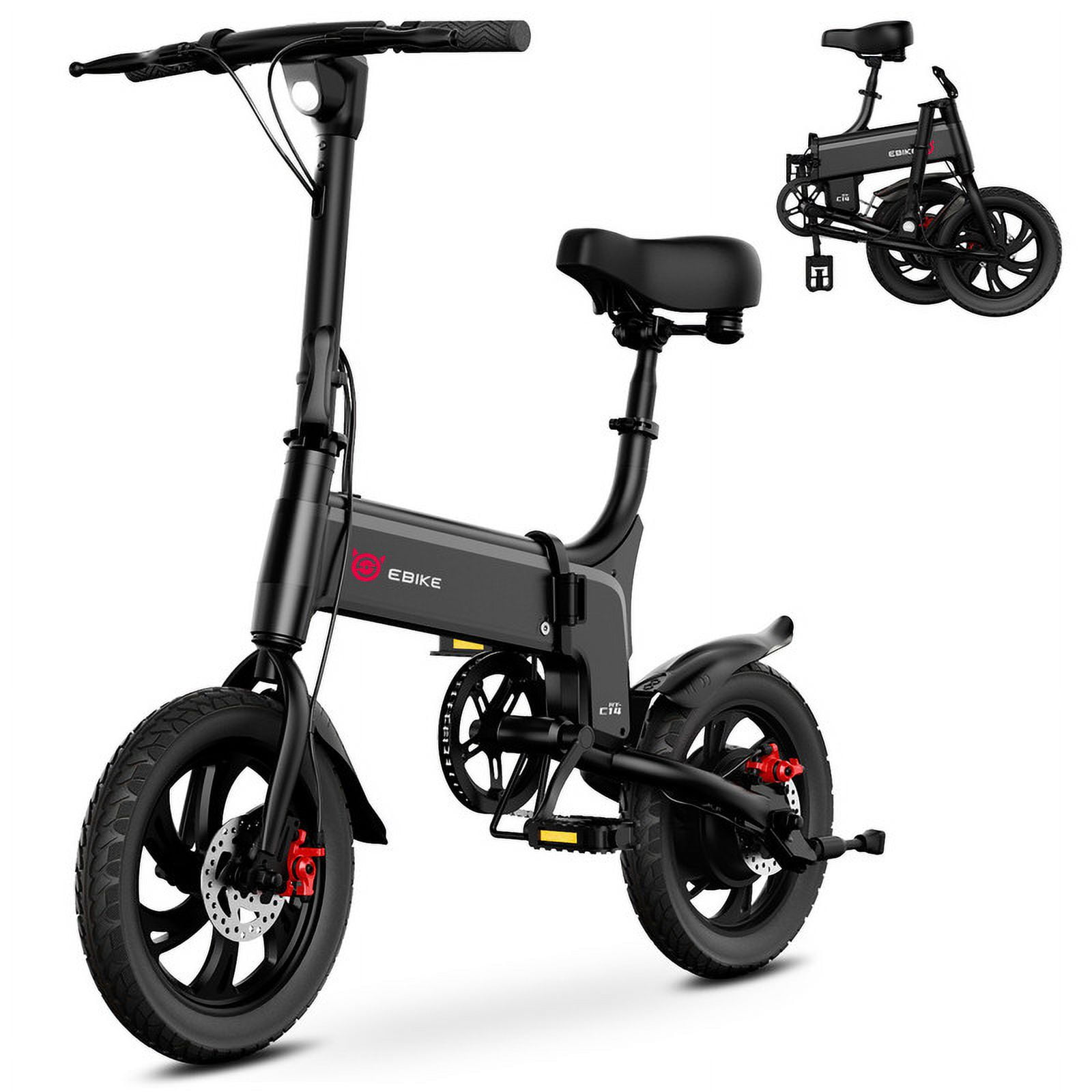 SISIGAD Electric Bike for Adults, 450W 18 Mph Commuter Ebike with 36V 7.8AH Battery, 14 ...