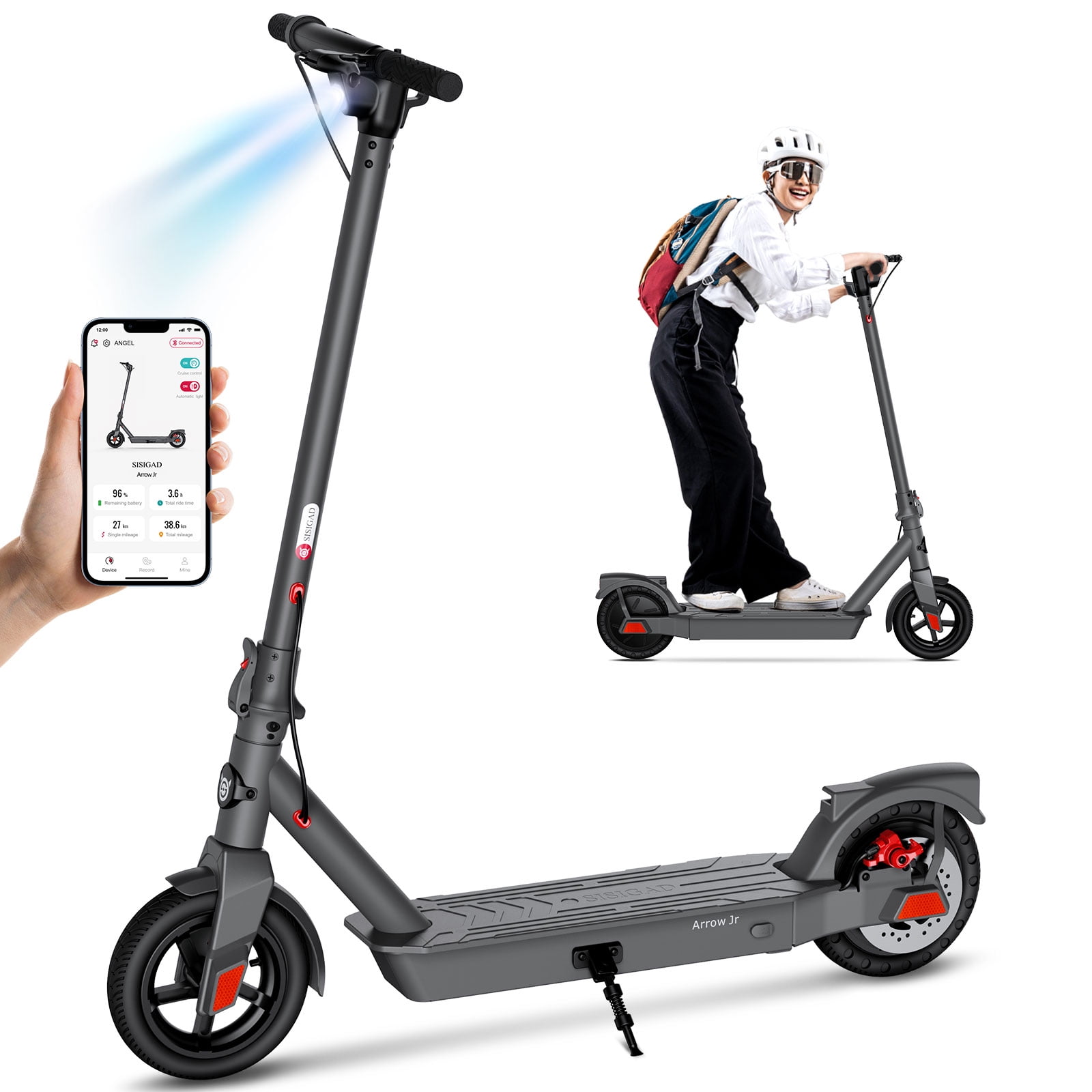 SISIGAD Electric Kick Scooter for Adults, 300W Motor, 8.5" Tires, 15 ...